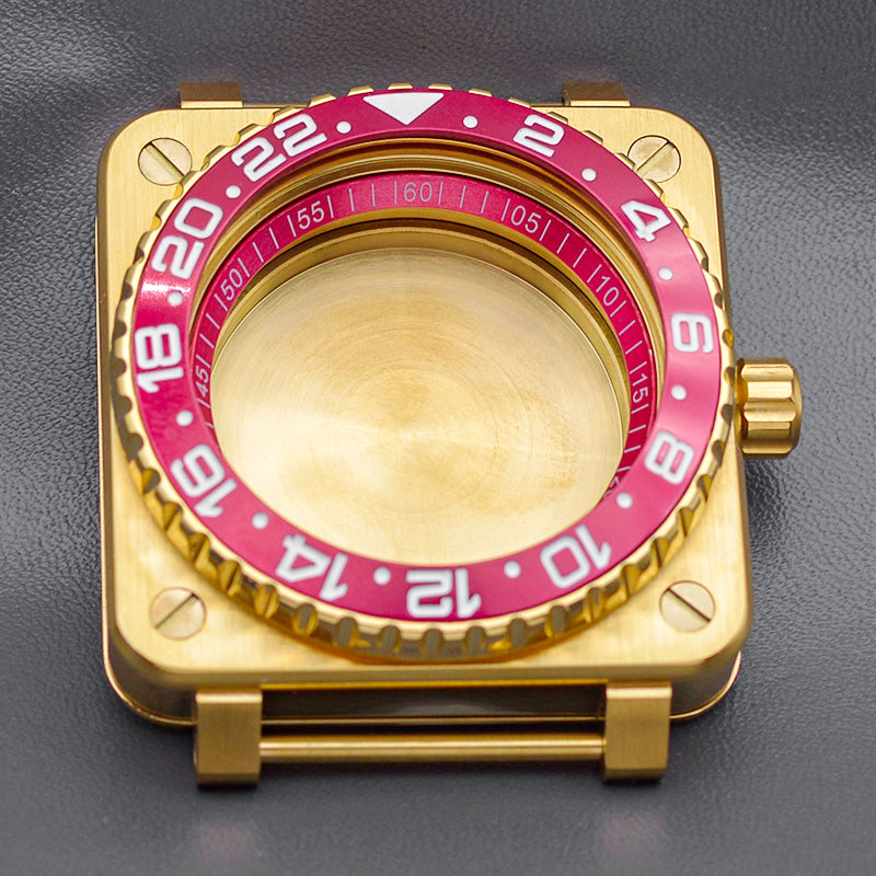 Gold Pink Case with Coin Edge Bezel Watch Case Set – KARAJAN